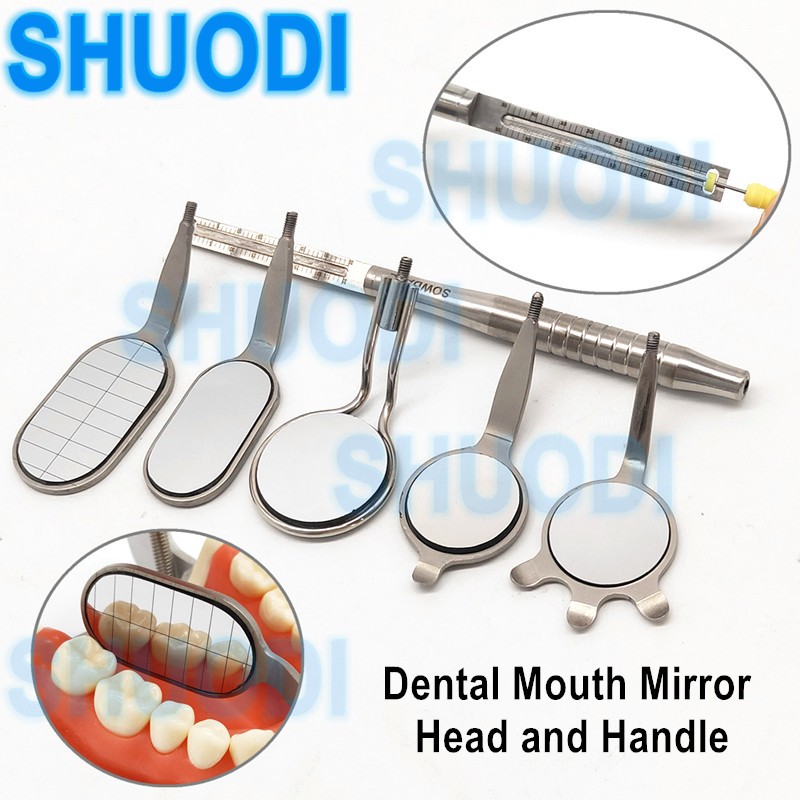 Dental Mouth Mirror Handel with ruler Front surface Oral Care Teeth ...
