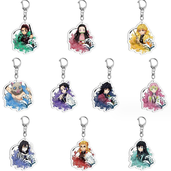 Anime Acrylic Demon Slayer Keychain Acrylic Tanjirou Nezuko Keychain ...