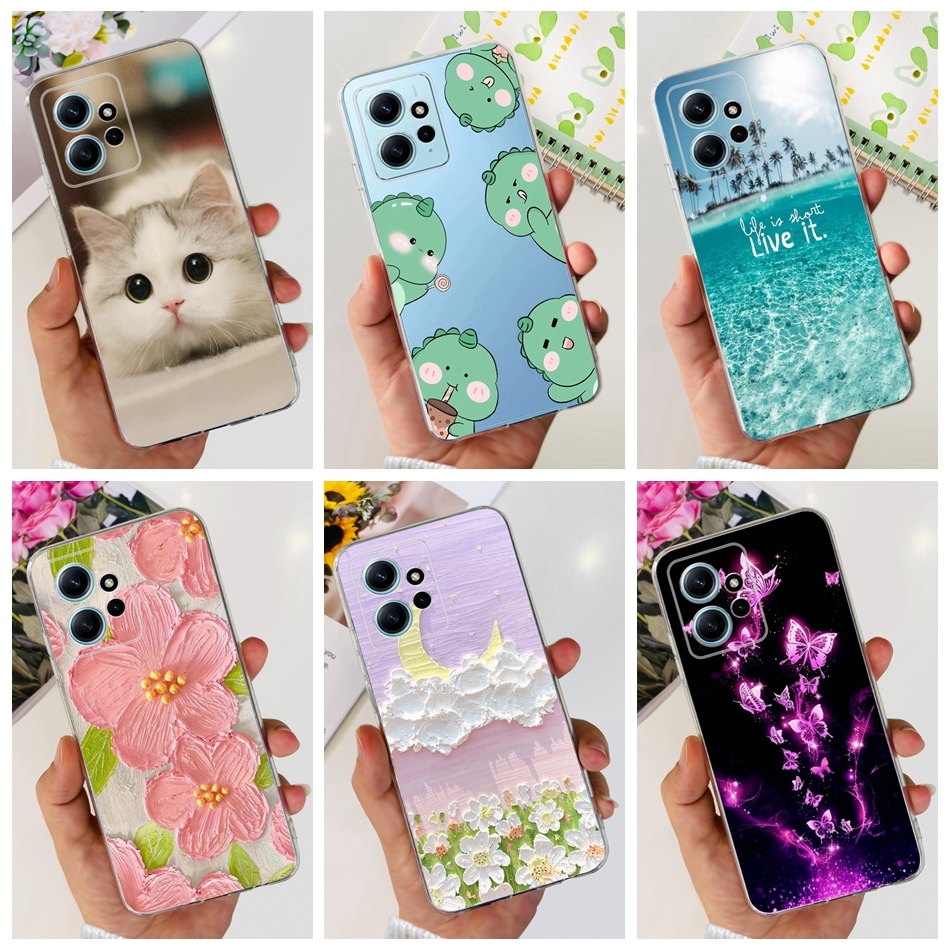 Xiaomi Redmi Note 12 4G 2023 Cute Flower Cat Painted Phone Casing Redmi ...