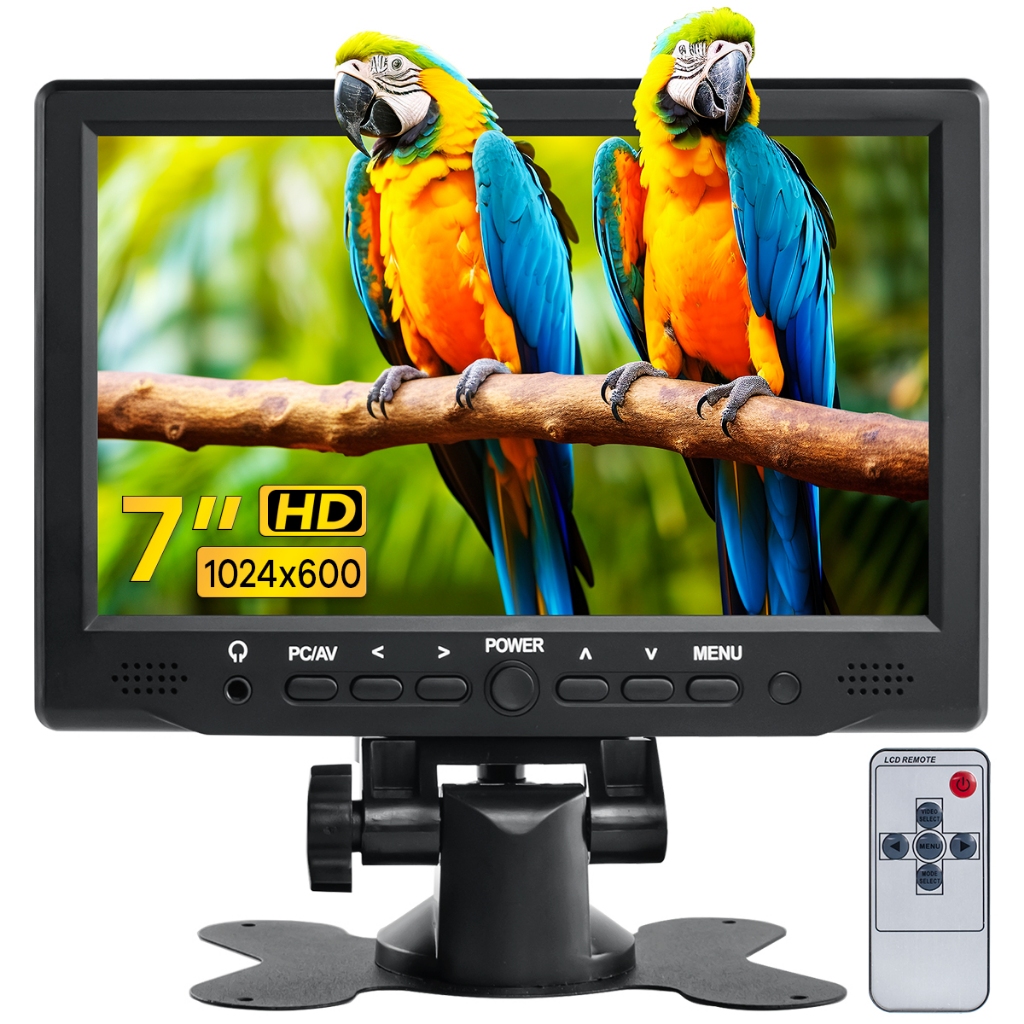 7 inch Small Monitor TFT LCD Display 1024X600 HDMI VGA Mini Portable ...