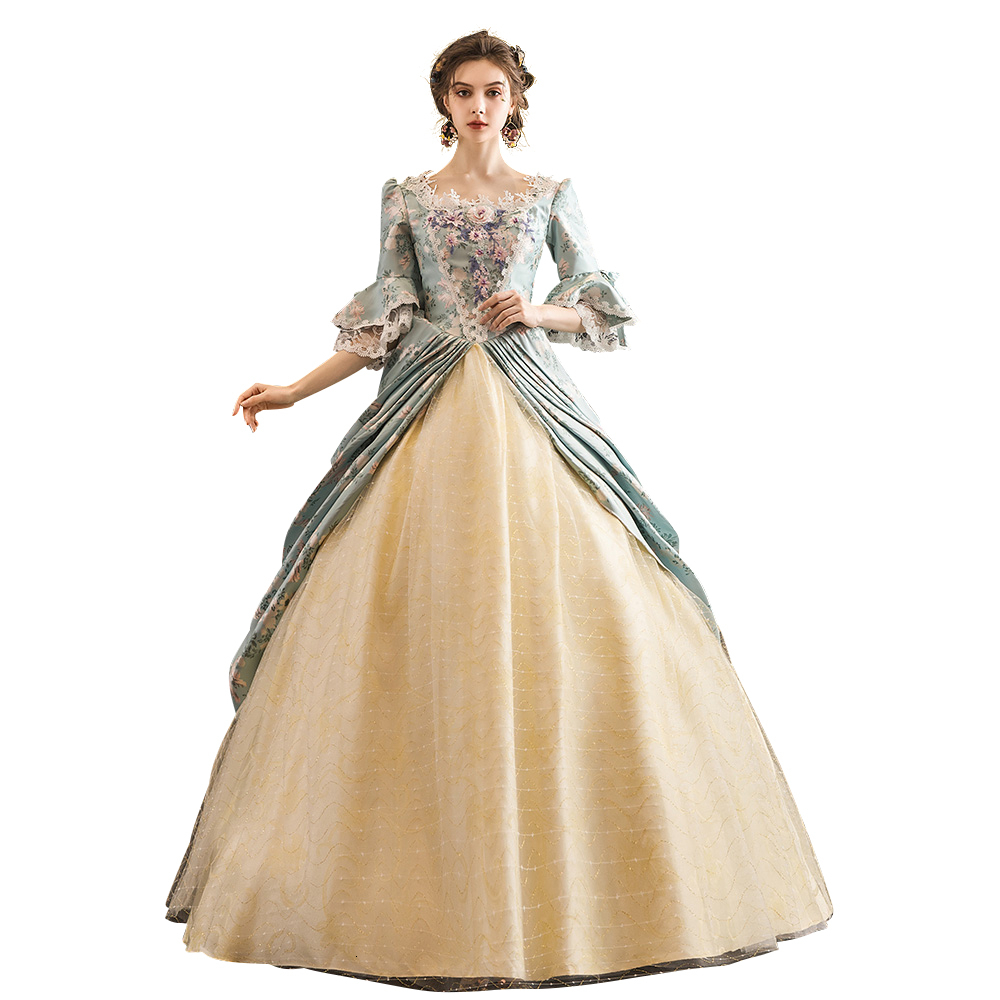 Evening Dress Victorian Rococo Costume Party Prom Rococo Baroque Marie ...