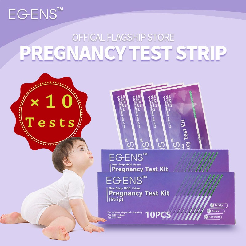EGENS 10 pcs HCG Pregnancy Test Strip Diagnostic Kit for HCG UPT Test ...