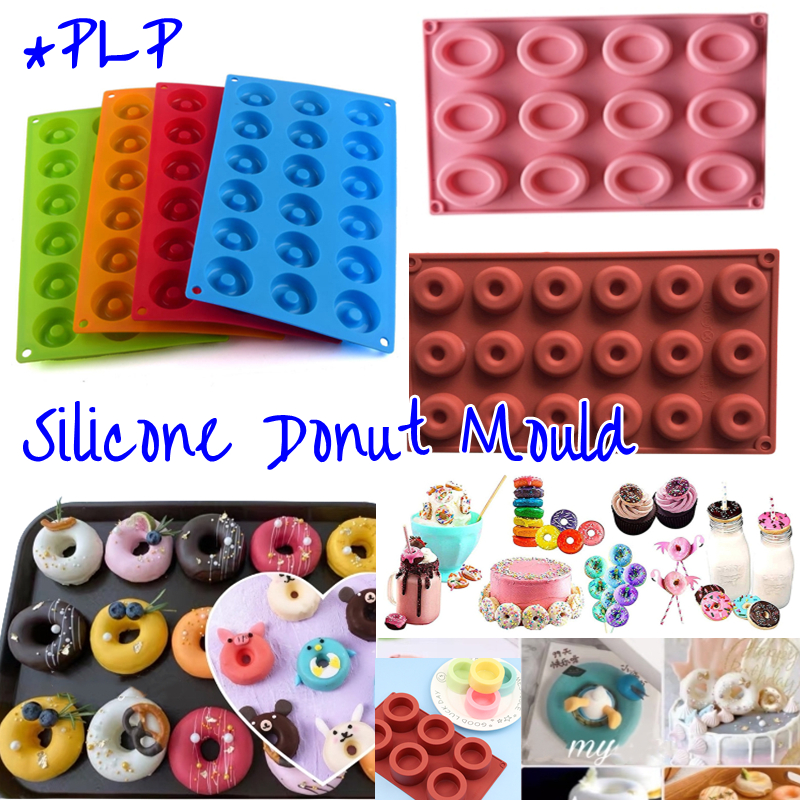 Silicone 6/8/11/12/15/18/48cavity Silicone Donut mould / Acuan donat ...