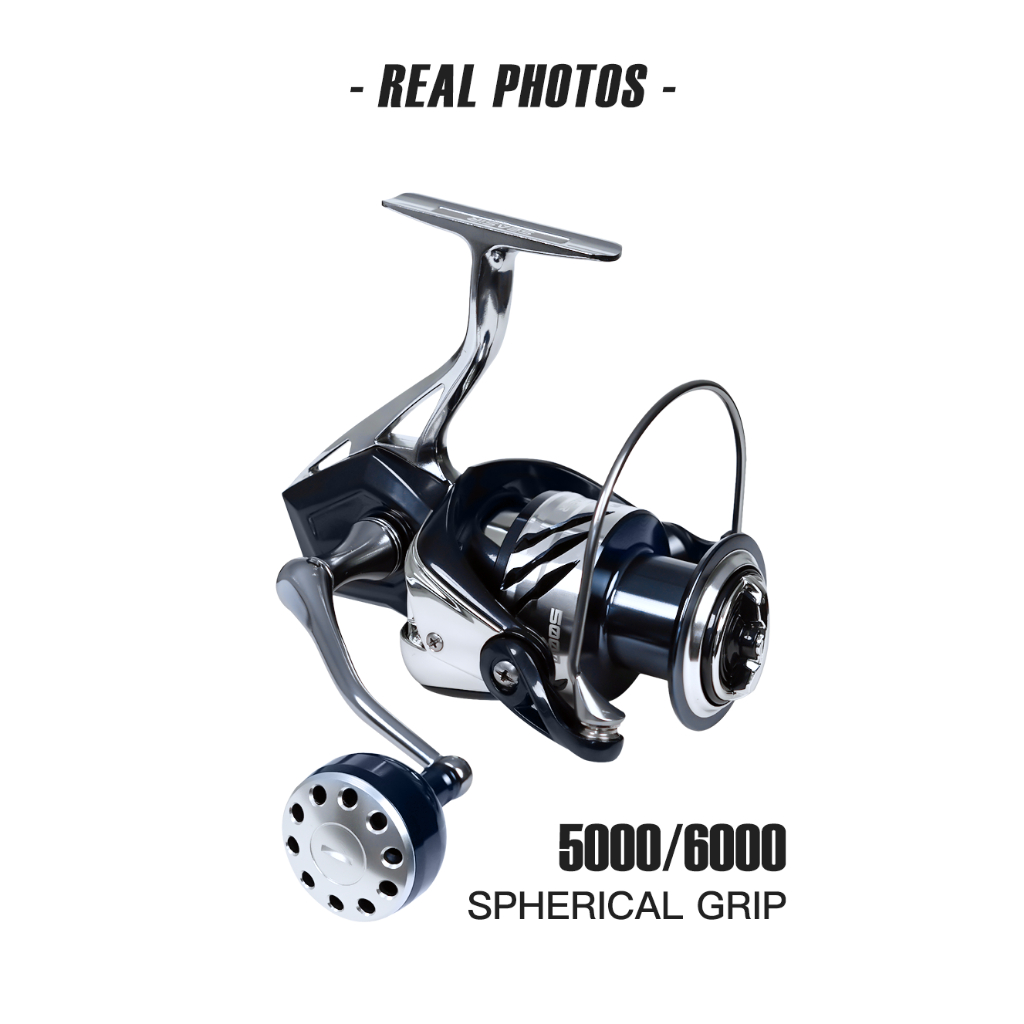 SEASIR Contra All Metal Spinning Fishing Reel 2000-6000 5.2:1 Max Drag ...