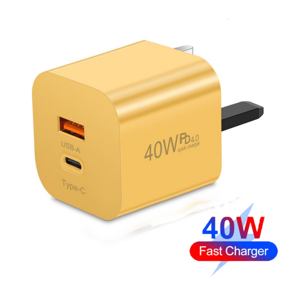 PD 40W Type C Fast Charger A+C Dual Port Quick Charge 3.0 USB Charger ...