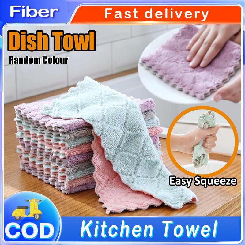 【ready stock】 Kitchen Dish Towel Rag Kain Dapur Non-stick Oil Double ...