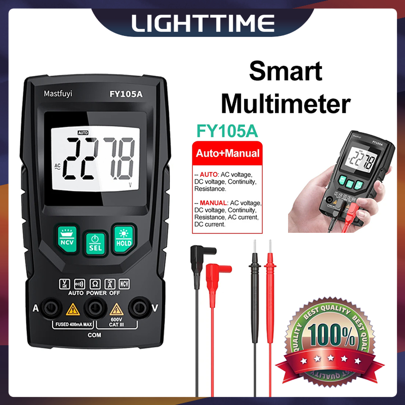 FY105A Smart Mini Digital Multimeter Voltmeter Automatic/Manual Range ...