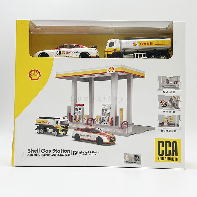 Assembly Kit Shell Oil Gas Station With Nissan GT-R R35 & Volvo Oil ...