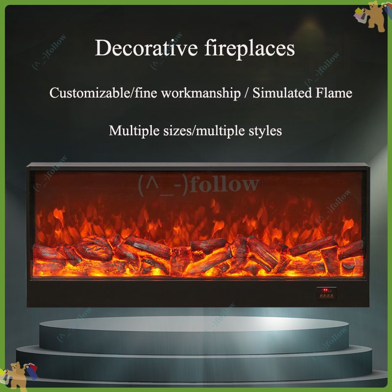 American Fireplace Faux Flame Industrial Style Decorative Fireplace ...