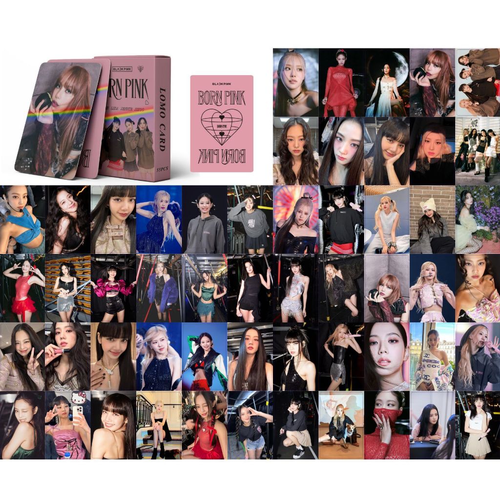 55pce/box BP Pink Venom Postcards LISA ROSE JISOO JENNIE Ready For Love ...