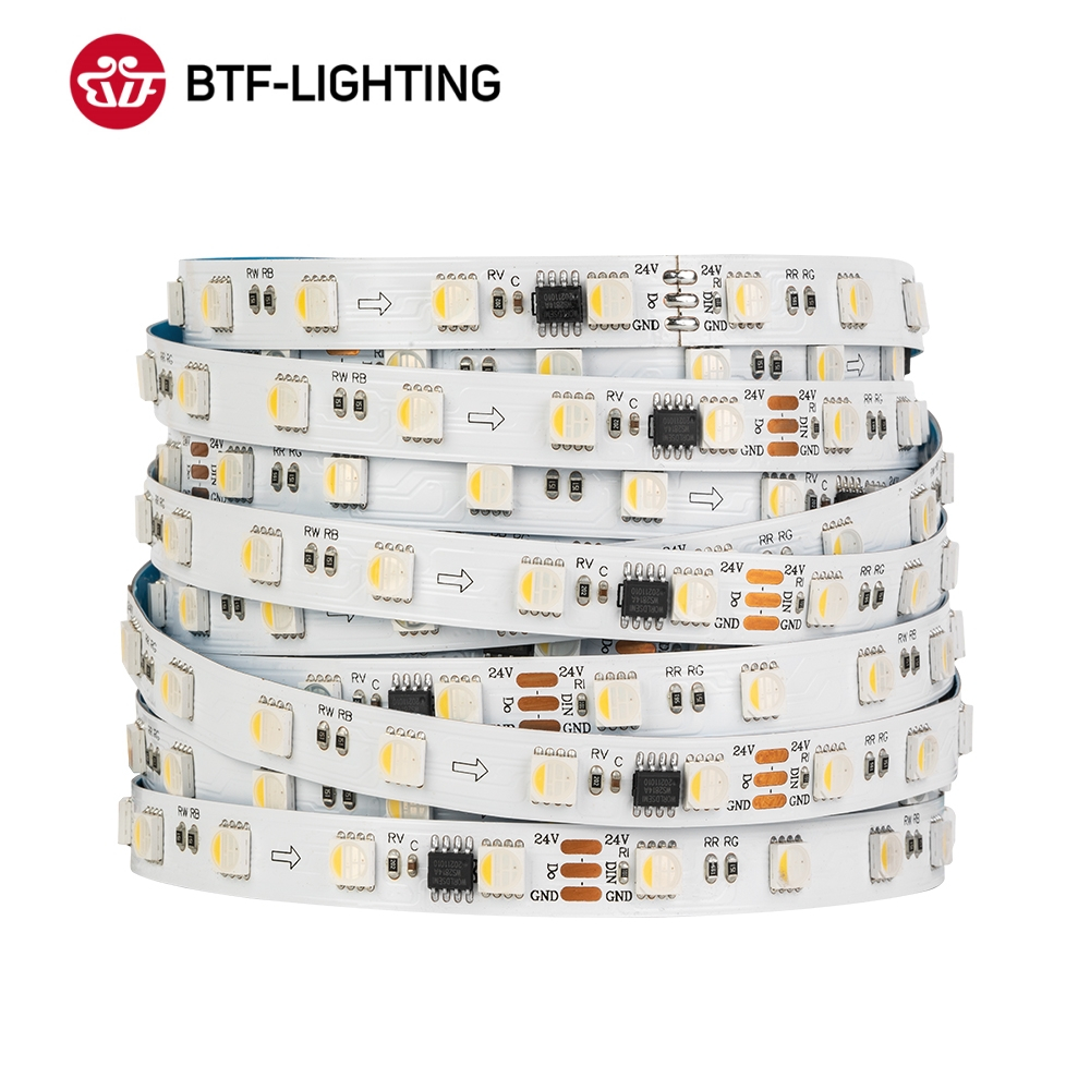 BTF-LIGHTING 12V/24V 60LEDs/m WS2814 RGBW IC LED Pixels Strip Light ...