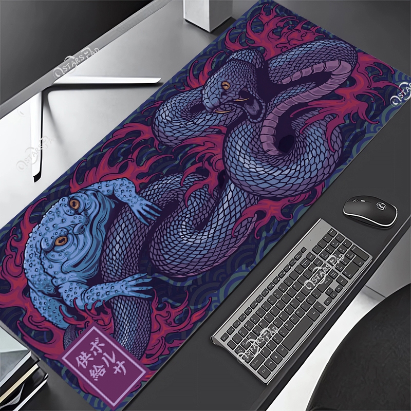 Oni Large Gaming Mouse Pad Japanese Black Dragon Table Mat Waves ...