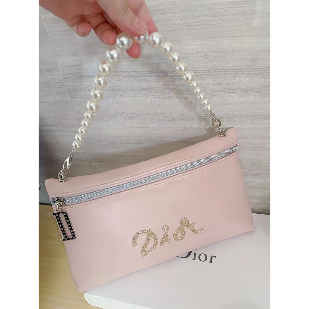 Vip Gift Pink Large Cosmetic Bag diy Transformation with Pearl Chain ...