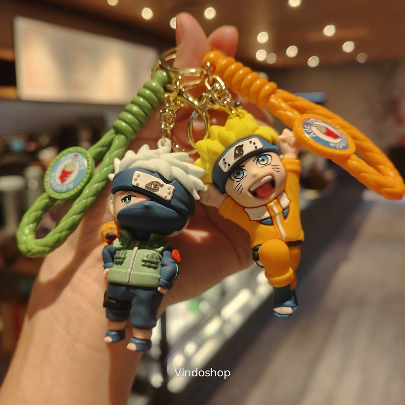 1 Pc New Anime Ninja Figure Braided Rope Keychain Ninja Doll Backpack ...