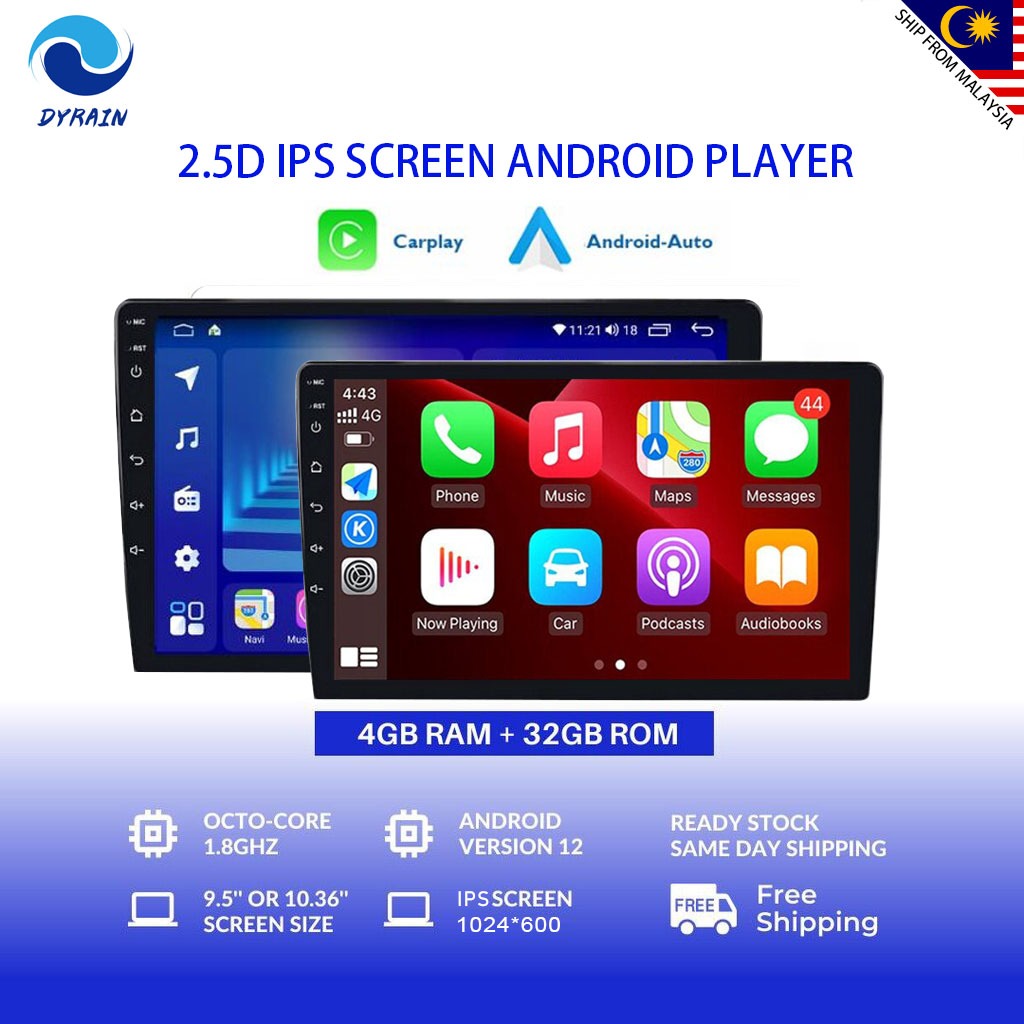 Android Player 9''/10 inch 【4G+32G】 4-Core Wireless Carplay Android ...