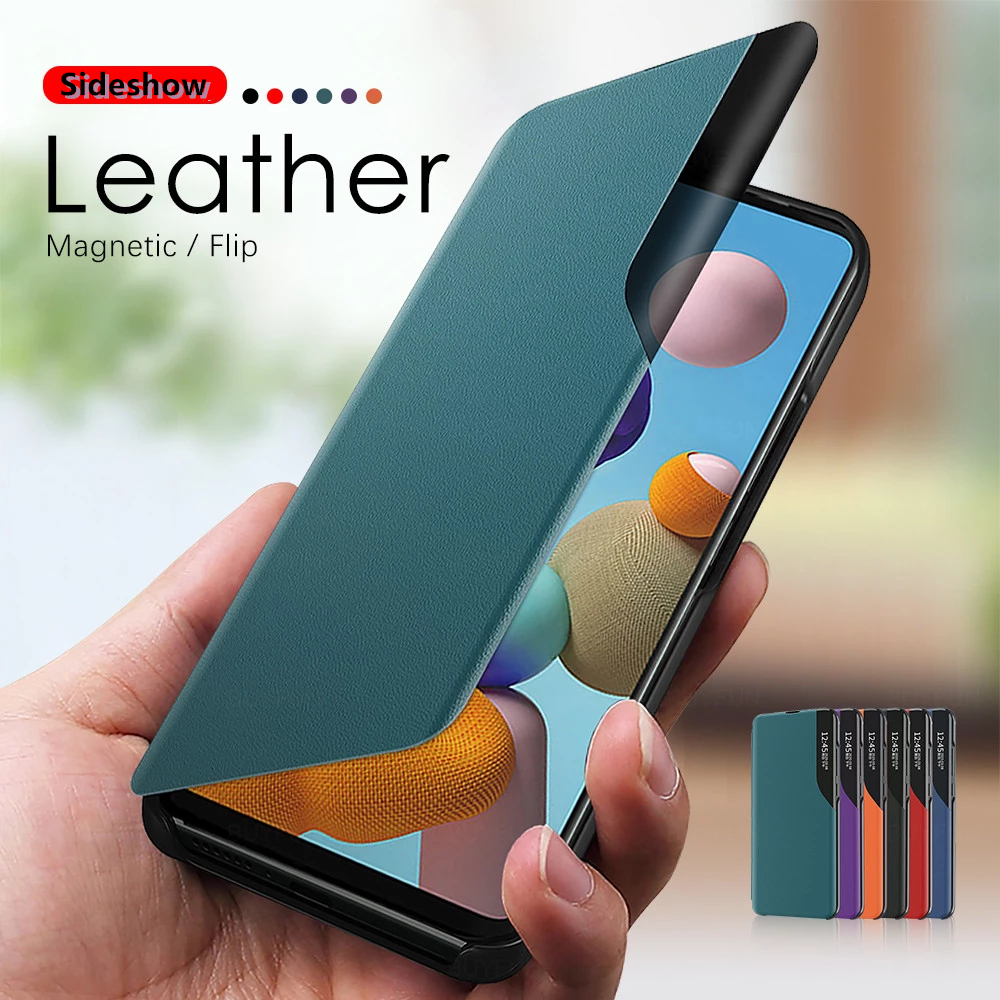 Case For Galaxy A06 A16 ⭐Half Window Sideshow Flip Bracket Leather ...
