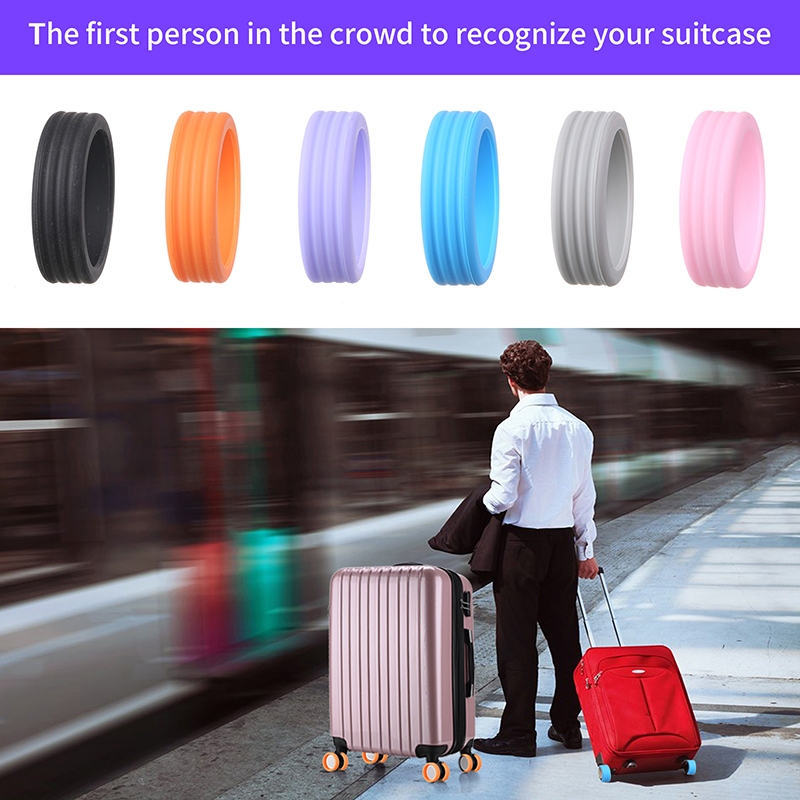 8pcs Universal Silicone Suitcase Wheel Protective Cover / Luggage ...