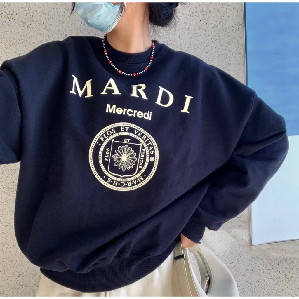 Mardi Mercredi Same Badge Small Daisy Print Round Neck Sweater Unisex ...