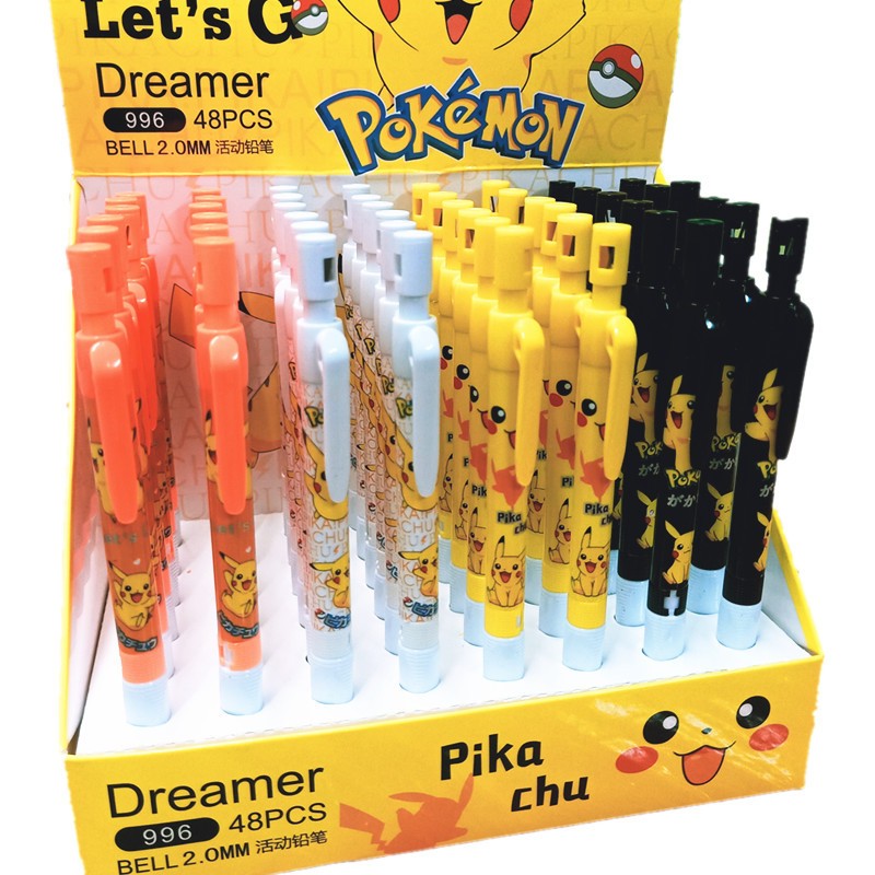 4pcs 2.0mm Pokemon Pikachu Automatic Pencil with Pencil Sharpener ...