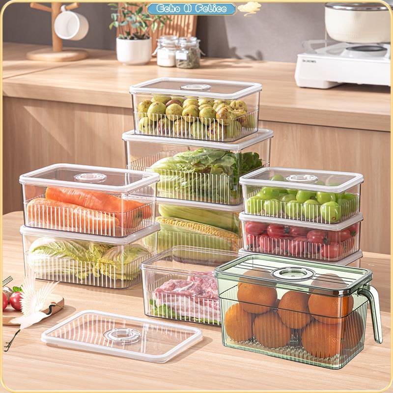 Food Storage Containers Refrigerator Organizer with Date Line Stackable ...