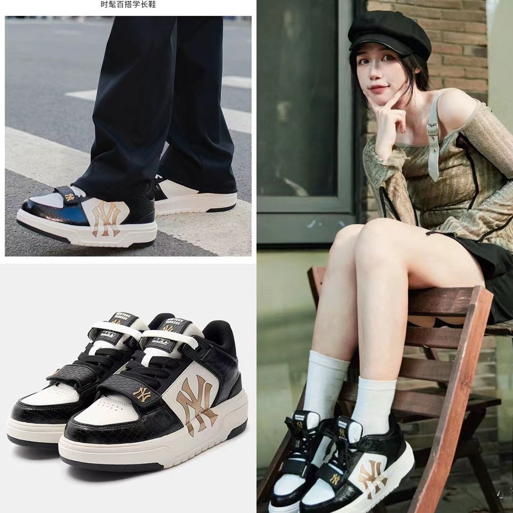 Mlb New Style Yankees NY Men Women Couples Thick-Soled Retro Mid-Heel ...