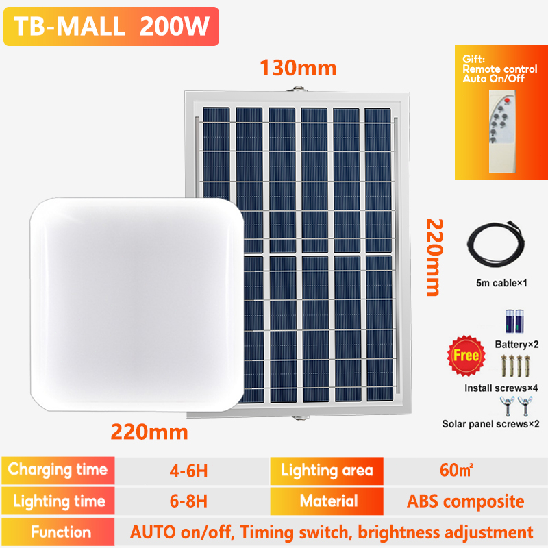 Lampu Solar Light Indoor House Solar Ceiling Light Waterproof Outdoor ...