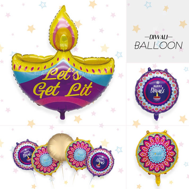 18 inch Diwali Aluminum Film Balloon Deepavali Celebration Decoration ...