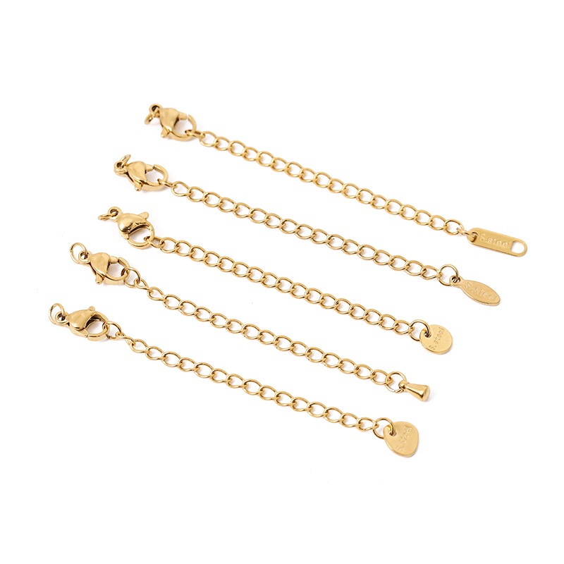 8PCS 5CM 18K Gold-Plated Stainless Steel Tail Chain, Water Droplet ...