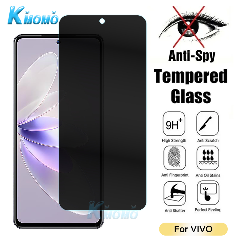 Anti-Spy Tempered Glass VIVO V30 Lite Y100 V29e V27e V25 V25e V23 V23e V21 V21e V20 SE V17 Pro ...