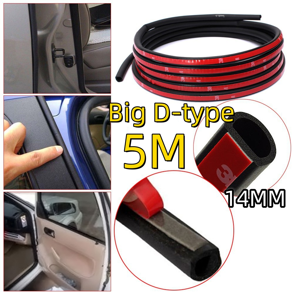 5M Big D Shape Car Door Edge Side Seal Rubber Silence Scheme Seal Strip ...