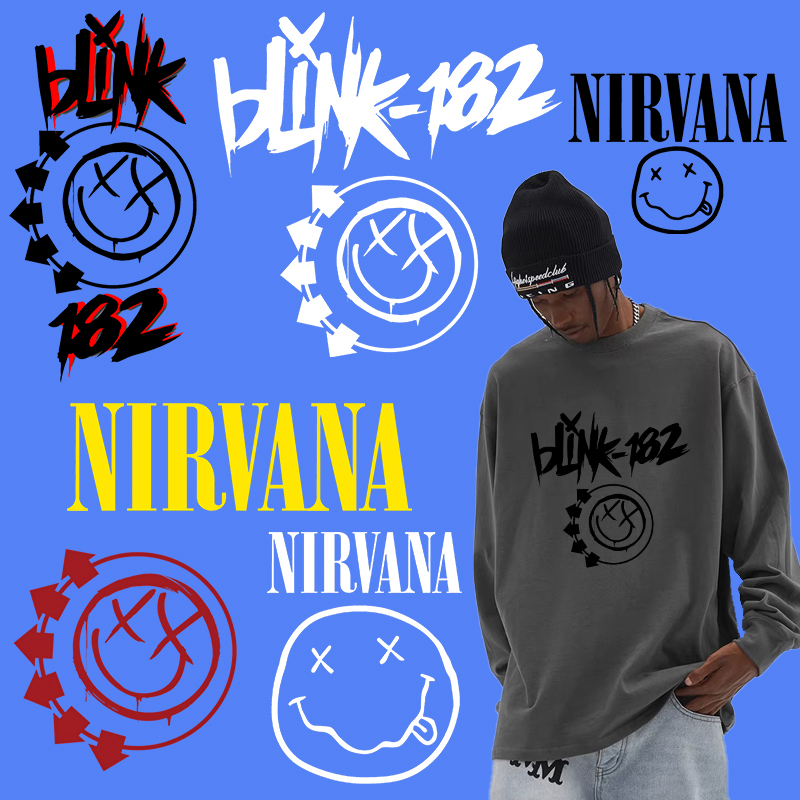 Blink-182 Heat Transfer Sticker Nirvana Smile LOGO Clothes DIY ...