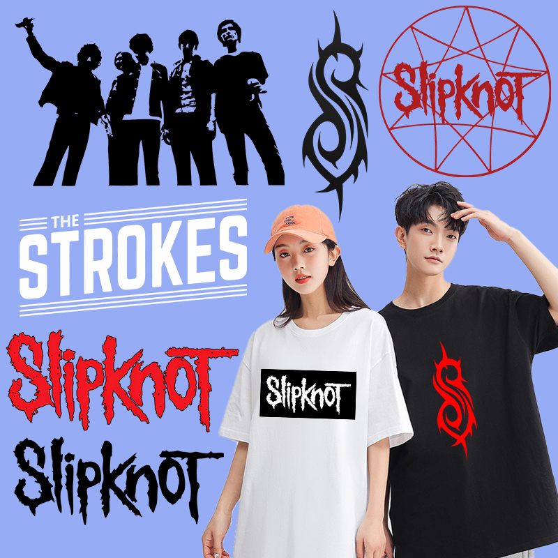 Slipknot LOGO Heat Transfer Sticker The Strokes Rock Band Clothes DIY ...