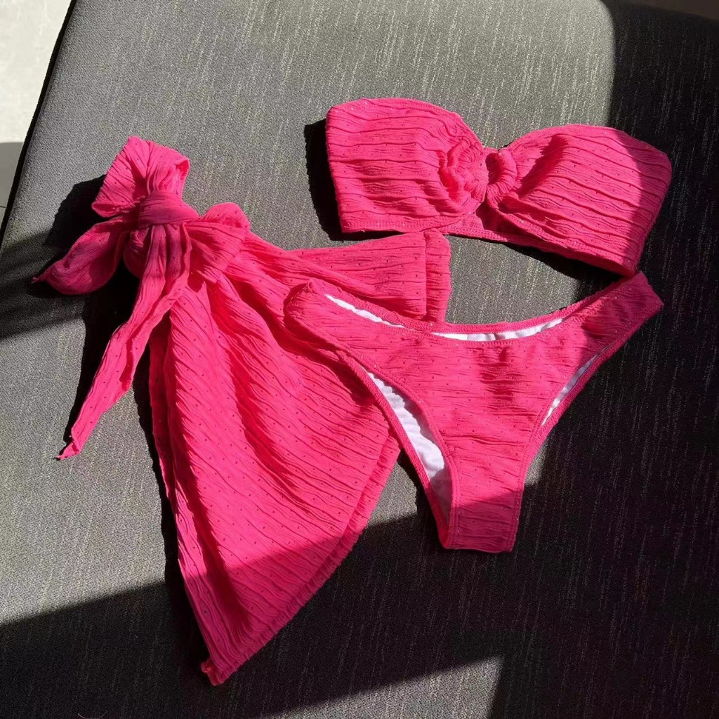 New Three Piece Swimsuit With Tube Top Bikini Shopee Malaysia
