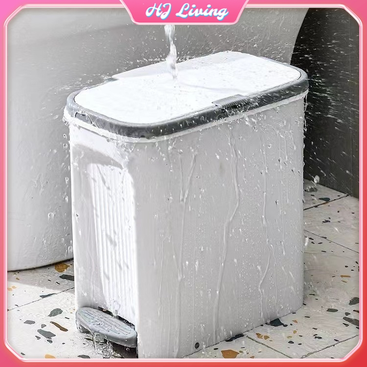 Trash Can Household Narrow Dustbin 15l Garbage Bin Toilet Narrow Gap ...