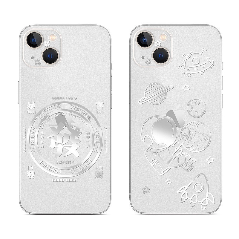 iPhone 15 Pro Max Cartoon Anime Clear Matte Back Side Sticker iPhone 14 ...