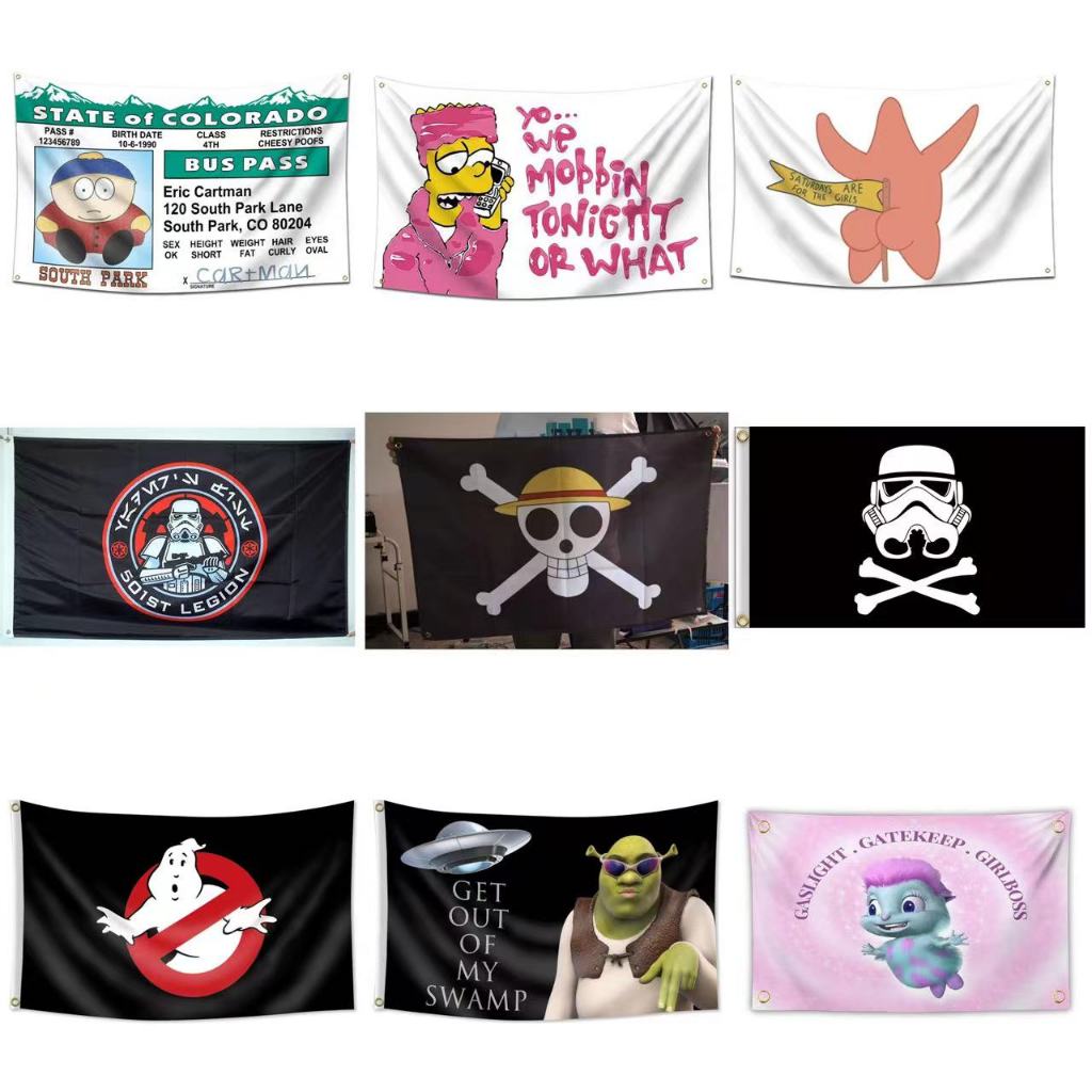 60*90cm One Piece Flag High Quality Shrek/South Park/Star Wars Flag ...