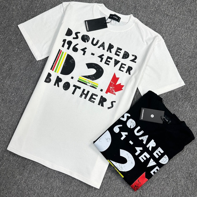 DSQ men's T-shirt ultra-high-end pure cotton fashion sweat-absorbent ...