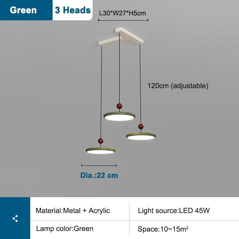 Modern LED Pendant Light 3 colors changeable Industrial Chandelier ...