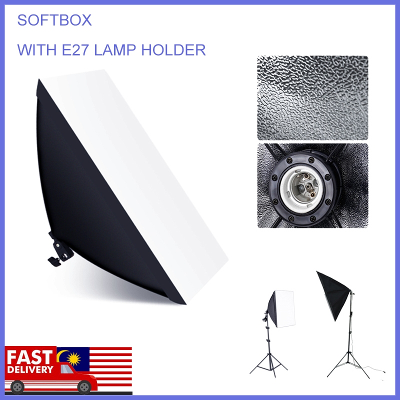 Softbox Photography Lighting Kit 50*70CM Soft Box with E27 Lamp Holder ...