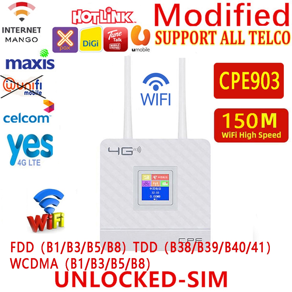 (Modified)4G Router CPE903 external antenna WiFi Hotspot Wireless 3G/4G ...