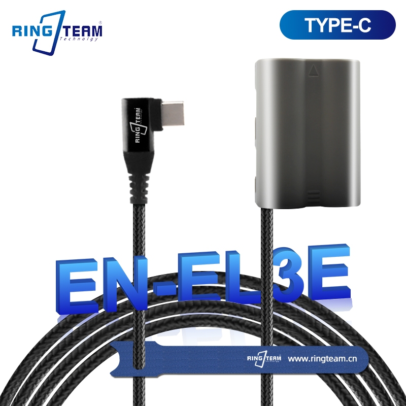 Braided Cable TYPE-C USBC PD Right Angled EN-EL3E Dummy Battery EN EL3E ...