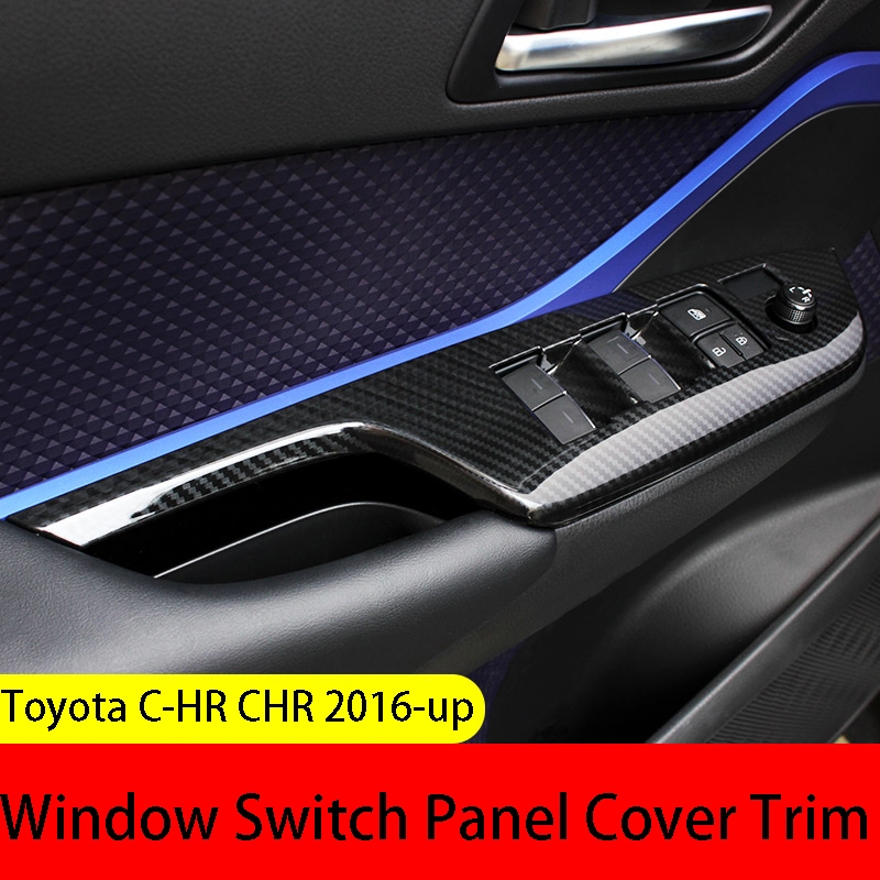 Toyota C-HR CHR 2016-up Window Switch Panel Cover Trim (Carbon) (4pcs ...