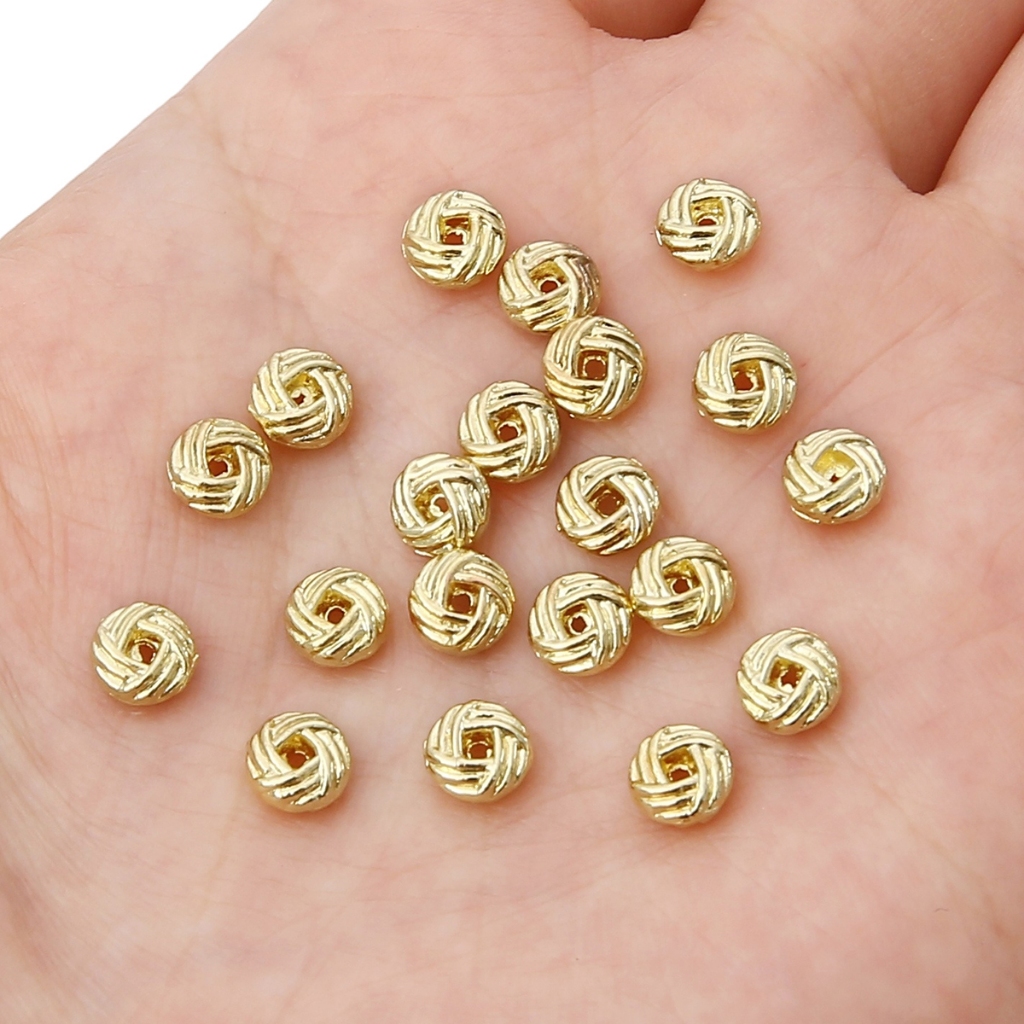 [6mm] Pineapple Knot Spacer Beads 14k Gold-Plated Spacer Beads ...