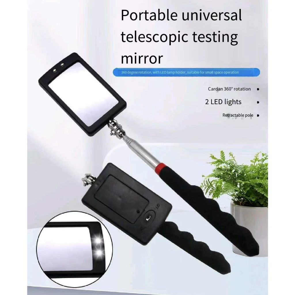 Portable universal telescopic undercar inspection mirror, chassis ...