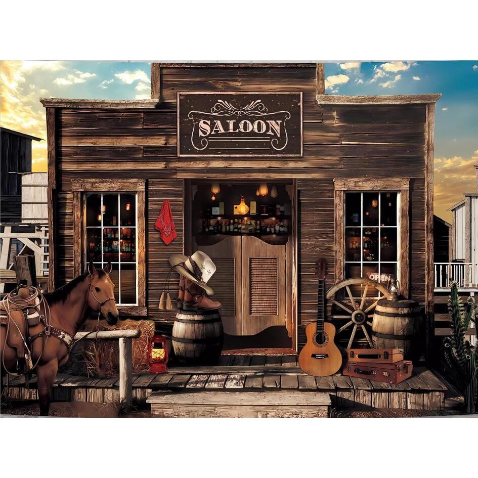 8x6ft Western Cowboy Photography Backdrop Country Vintage Bar Wild West ...