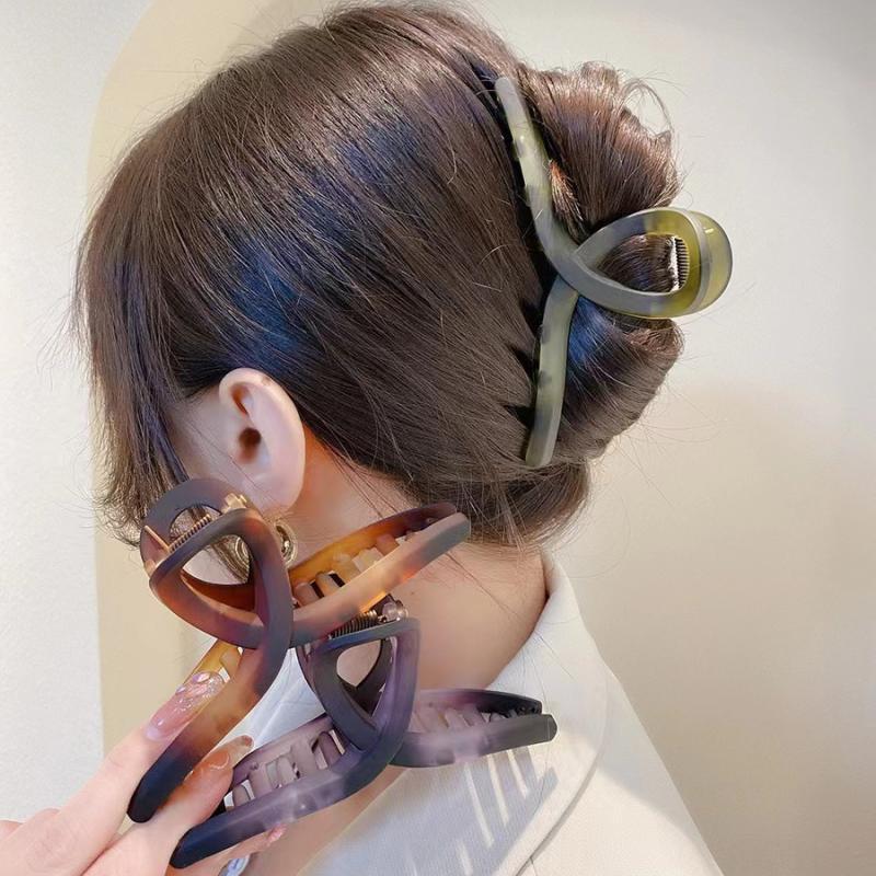Oversized Cross Grab Clip Korean Matte Texture Hair Grab High-End ...