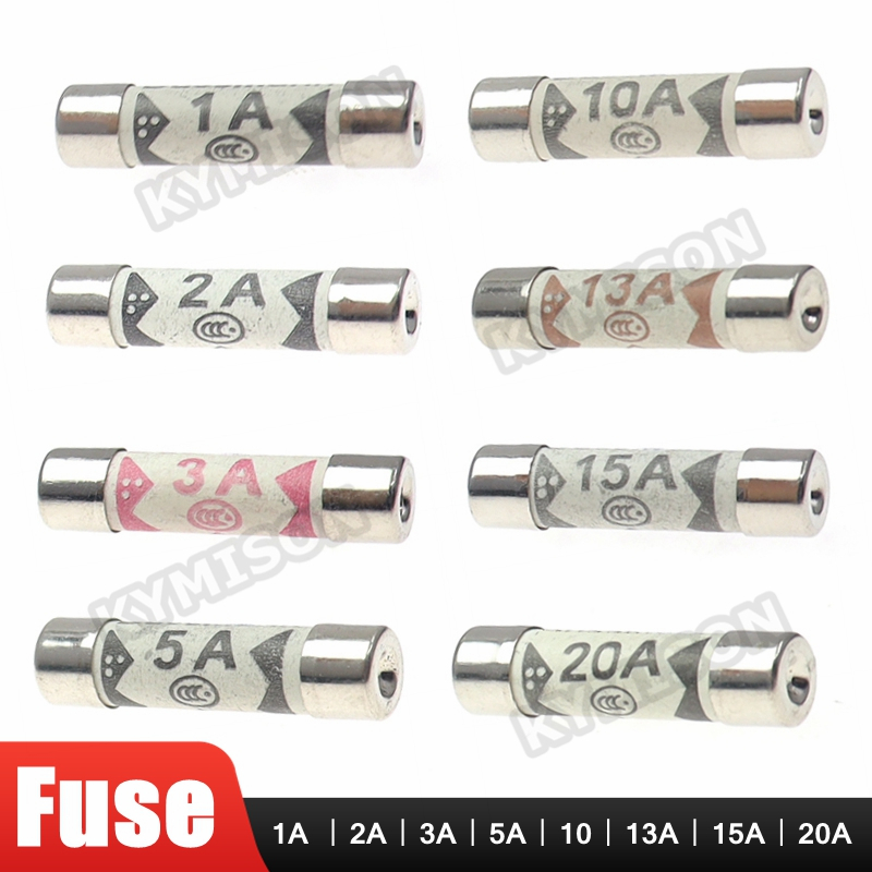 20pcs BS 1362 Ceramic fuse for multimeter 6mm×25mm 1362 Filling sand ...