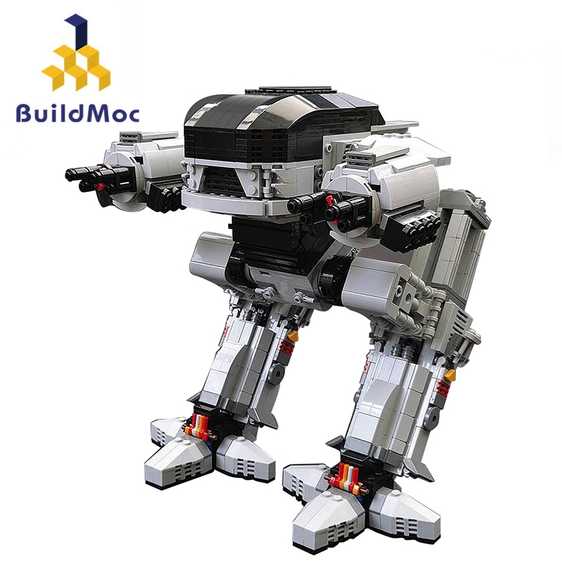 Buildmoc RoboCop UCS scale ED-209 Mech robot Model Building Blocks ...