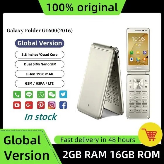 Samsung Galaxy Folder g1600 2016 dual Sim Quad Core 16GB ROM 8.0MP ...