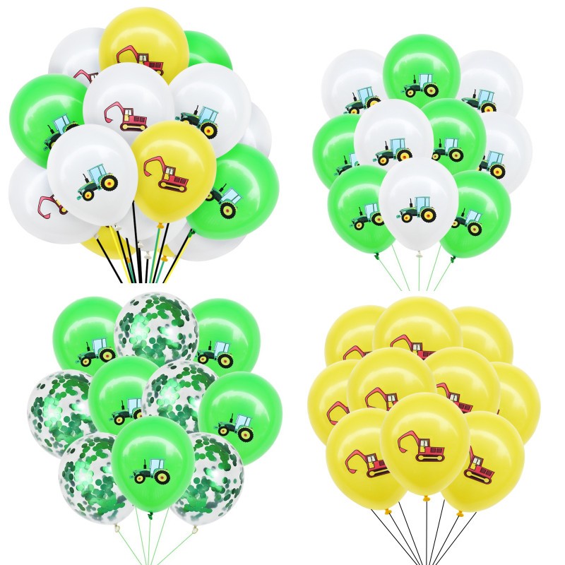 10pcs Tractor Excavator Latex Balloons For Construction Party ...